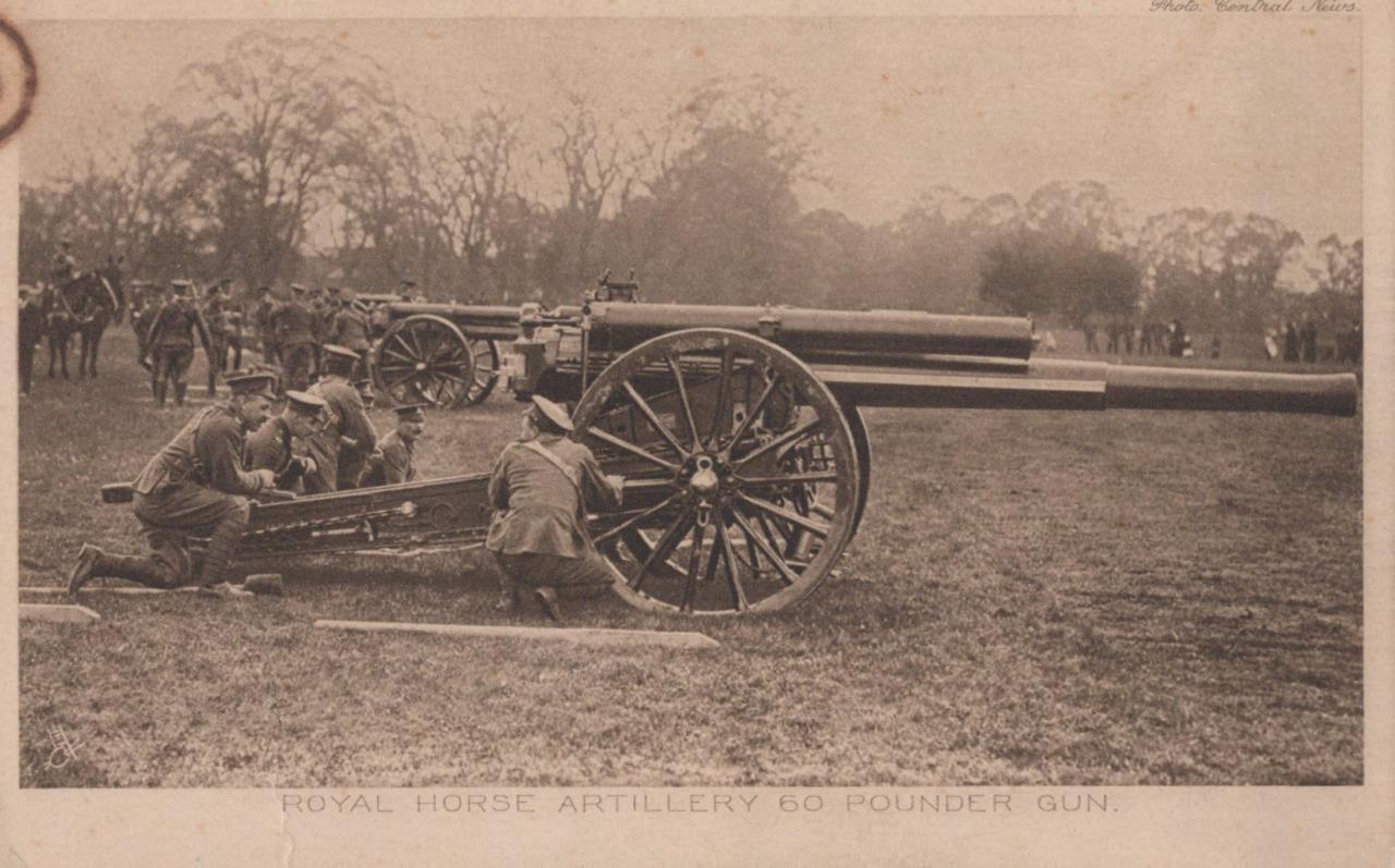 Royal Horse Artillery 60 Pounder GUN UK WW1 Military Postcard (C.1918 ...