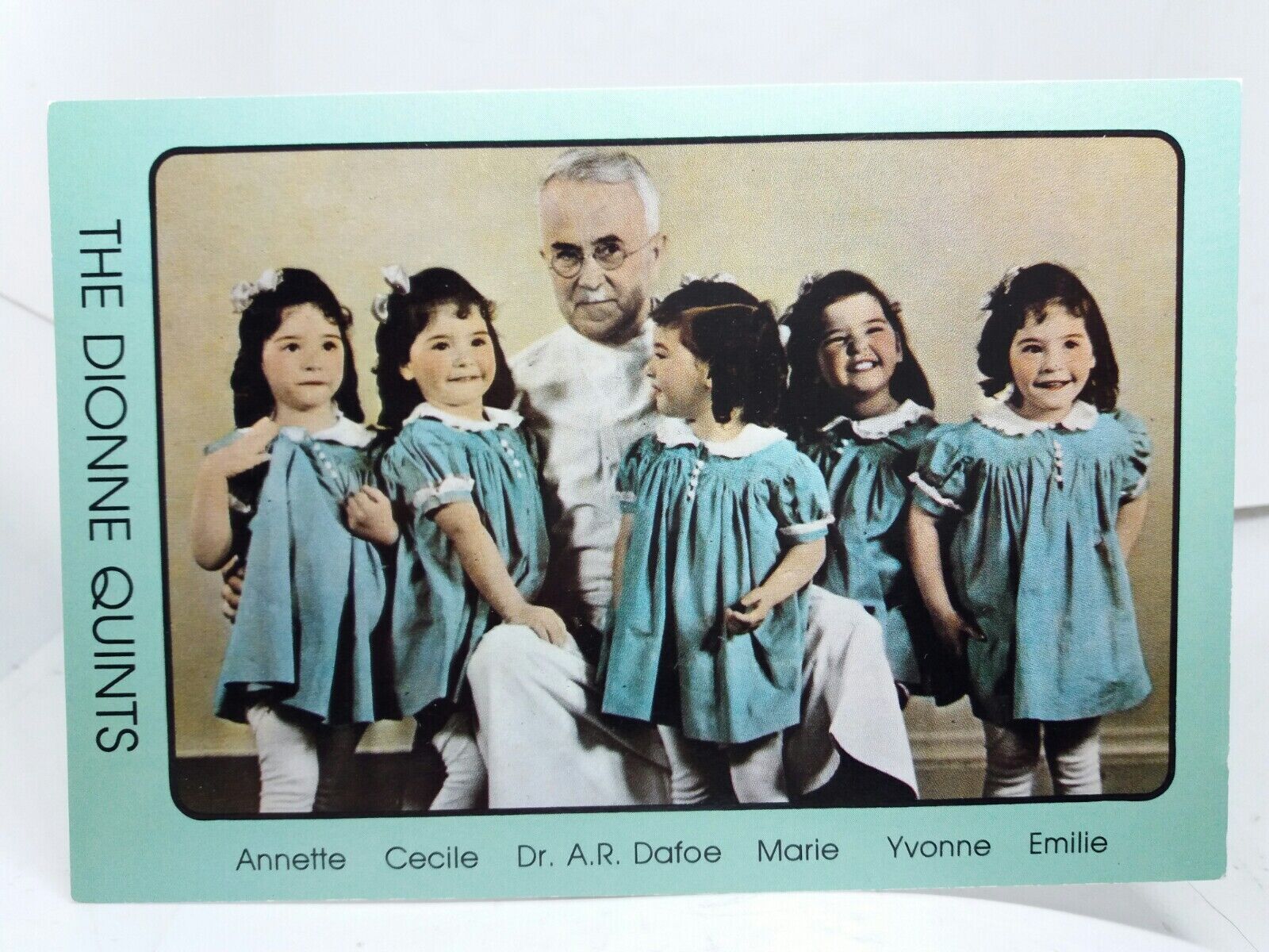 The Dionne Quintuplets with their Doctor c1938 Vintage Quints Postcard ...