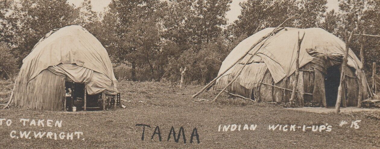 Tama IOWA RPPC 1913 INDIAN VILLAGE Meskwaki WICKIUPS Mesquakie Sac ...