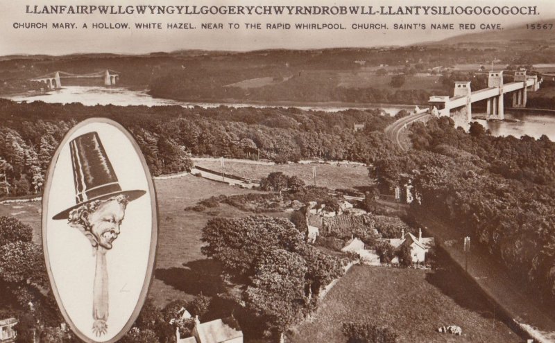 Llanfair Welsh Tongue Twister Whirlpool White Hazel Old Welsh Postcard ...