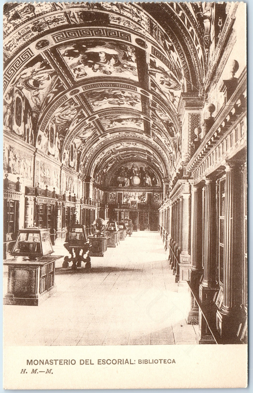 c1920s Madrid, Spain El Escorial Monastery Library Vaulted Ceiling ...