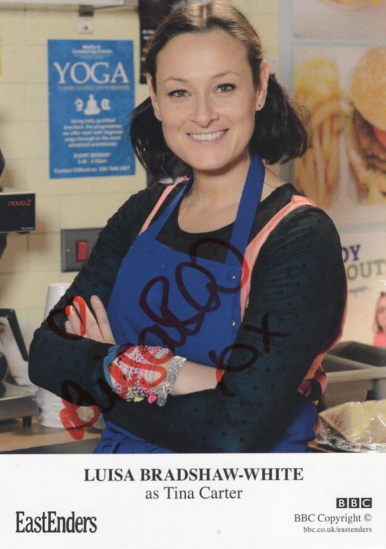Luisa Bradshaw White as Tina Carter Eastenders Hand Signed Cast Card | Topics - Entertainment ...