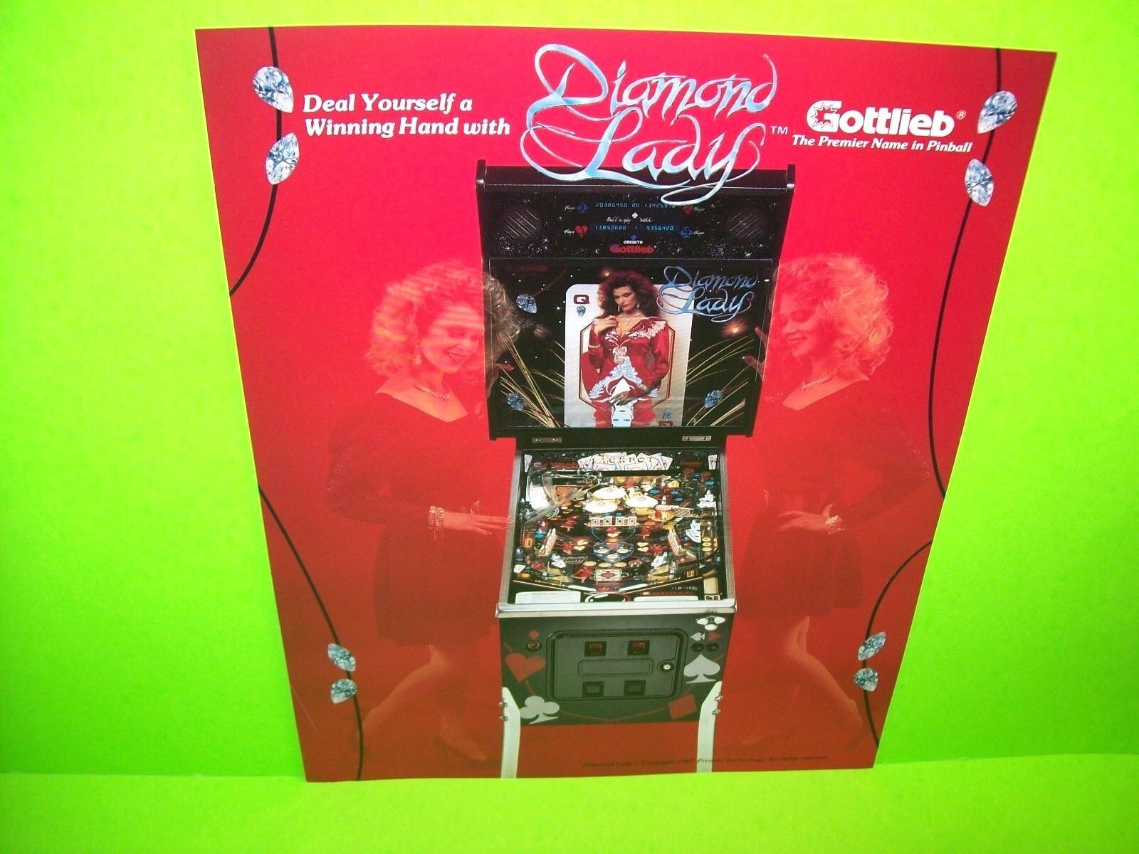 Diamond Lady Pinball Machine Flyer Original 8.5" x 11" Vintage Retro ...