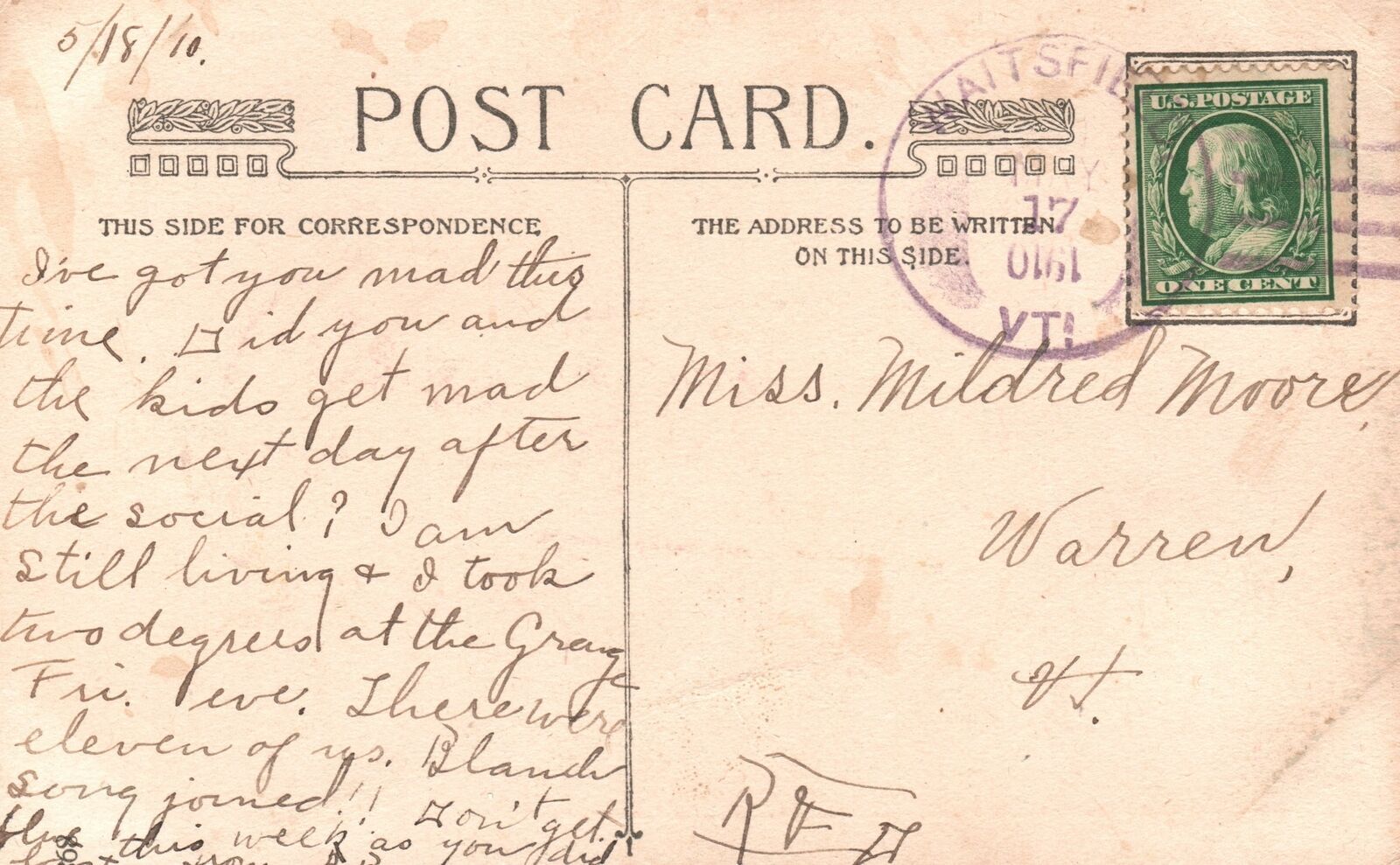 Vintage Postcard 1910 I Love My Wife, But Oh! You Country Lass Couple ...