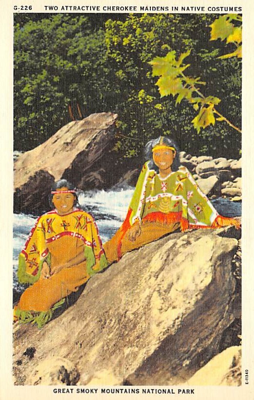 Cherokee Maidens in Native Costumes Great Smoky Mountains National Park ...