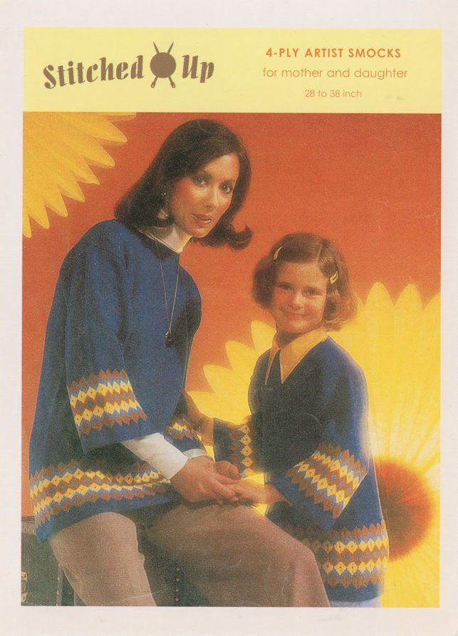 Ladies Romany Smocks Shawl 1970s Comic Knitting Pattern Postcard ...