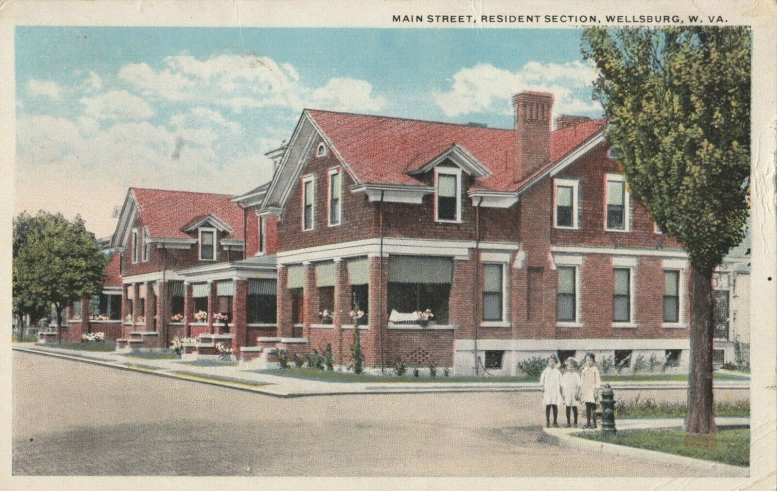 WELLSBURG, West Virginia, 1920, Main Street, Residential section ...