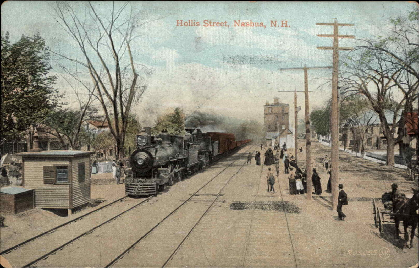 Nashua New Hampshire NH Hollis Street Railroad Train Station c1910 ...