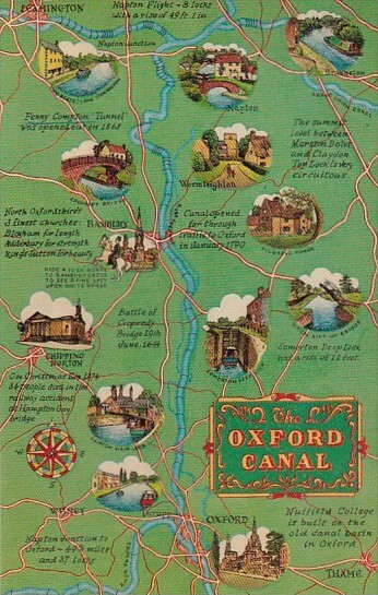 England Oxford Map Of The Oxford Canal 1975 | Europe - United Kingdom ...