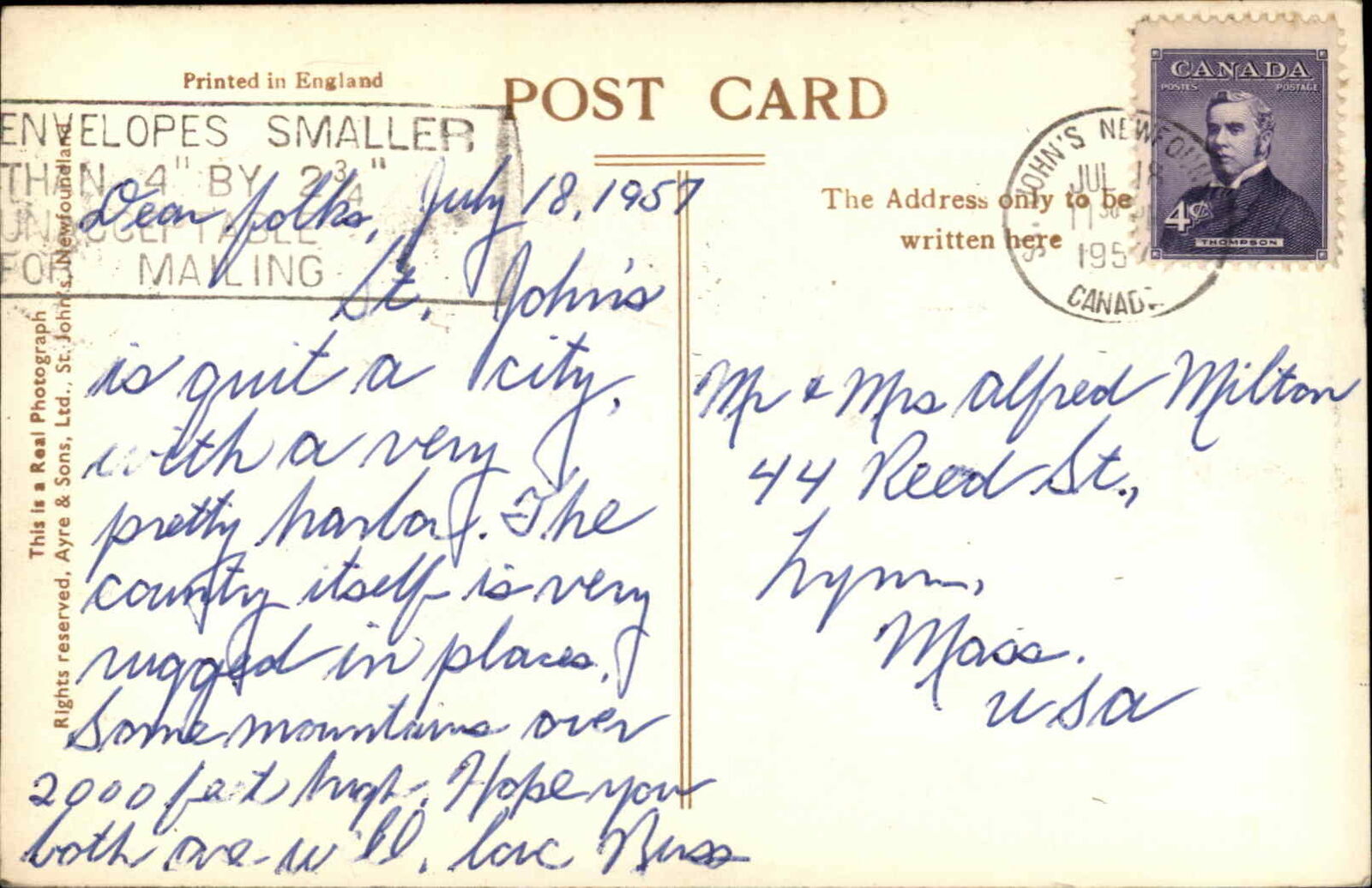 St. John's Newfoundland Quidi Vidi Gut 1957 Used Real Photo Postcard ...