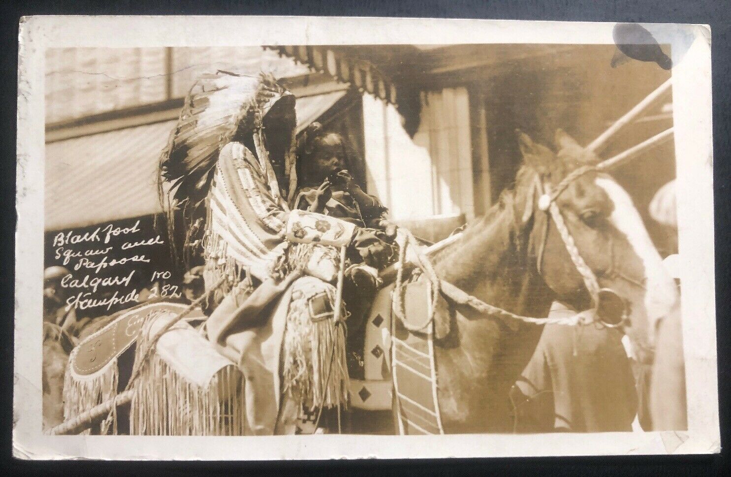 1926 Canada RPPC Postcard Cover Native American Indian Calgary Stampede ...