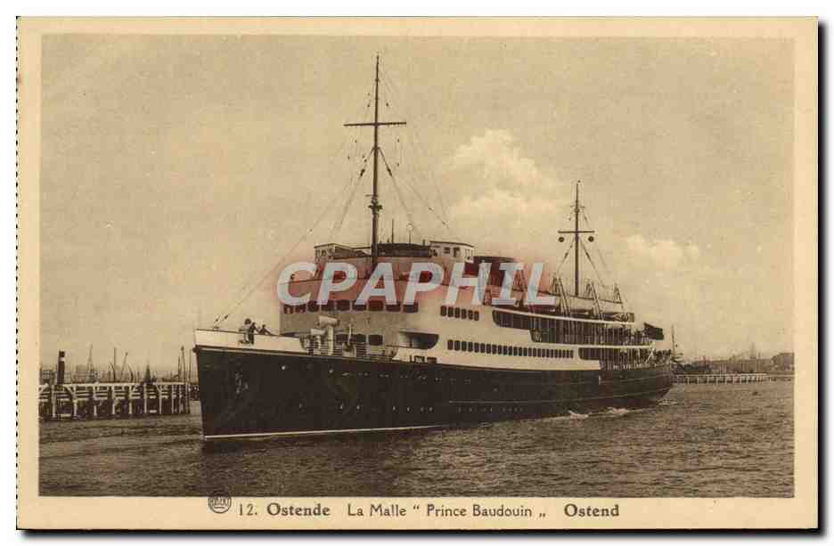 Old Postcard Ostend La Malle Prince Baudouin Boat | Europe - Belgium ...