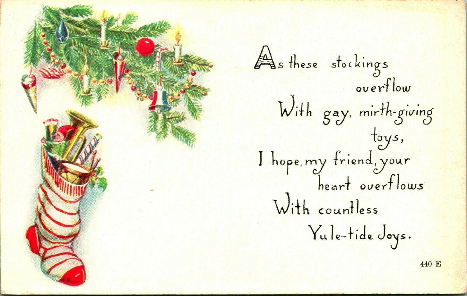 Stockings Overflow With Gay Poem Christmas Tree Candles UNP Owen Pub ...