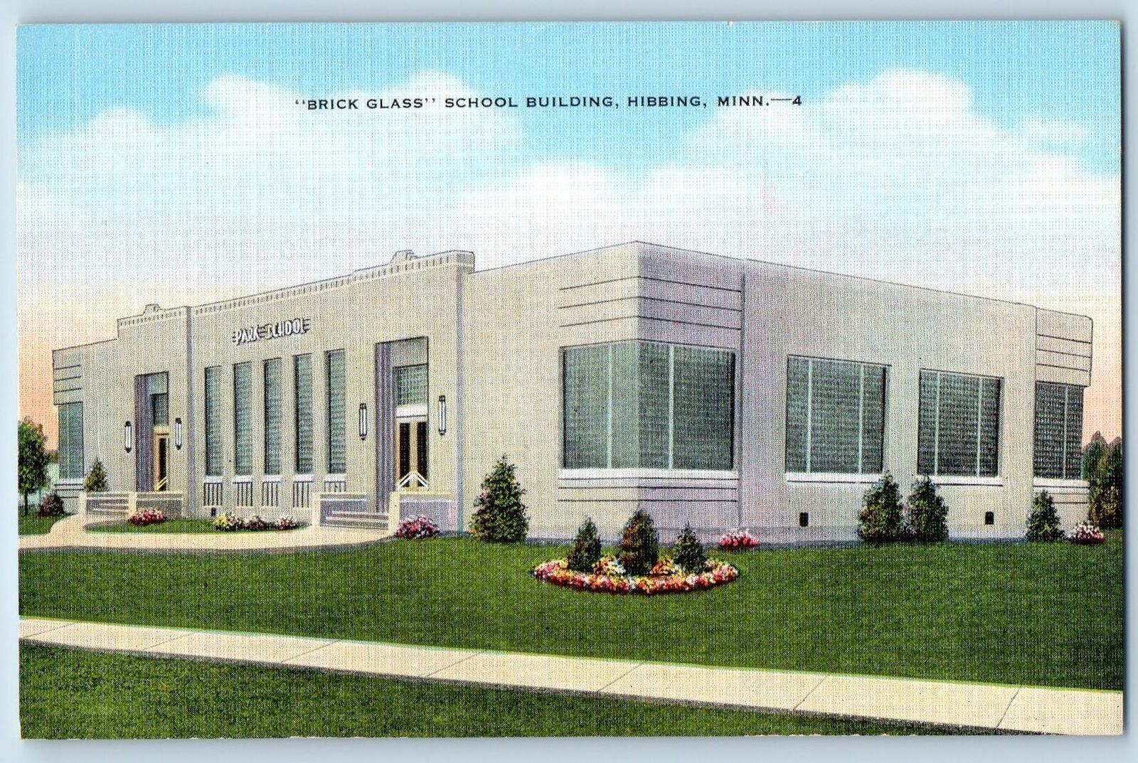 c1940's Brick Glass School Building Campus Side View Hibbing Minnesota ...