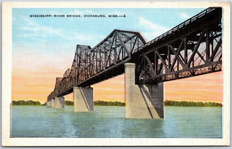 Mississippi River Bridge Vicksburg Miss. New Rail & Traffic Bridge ...