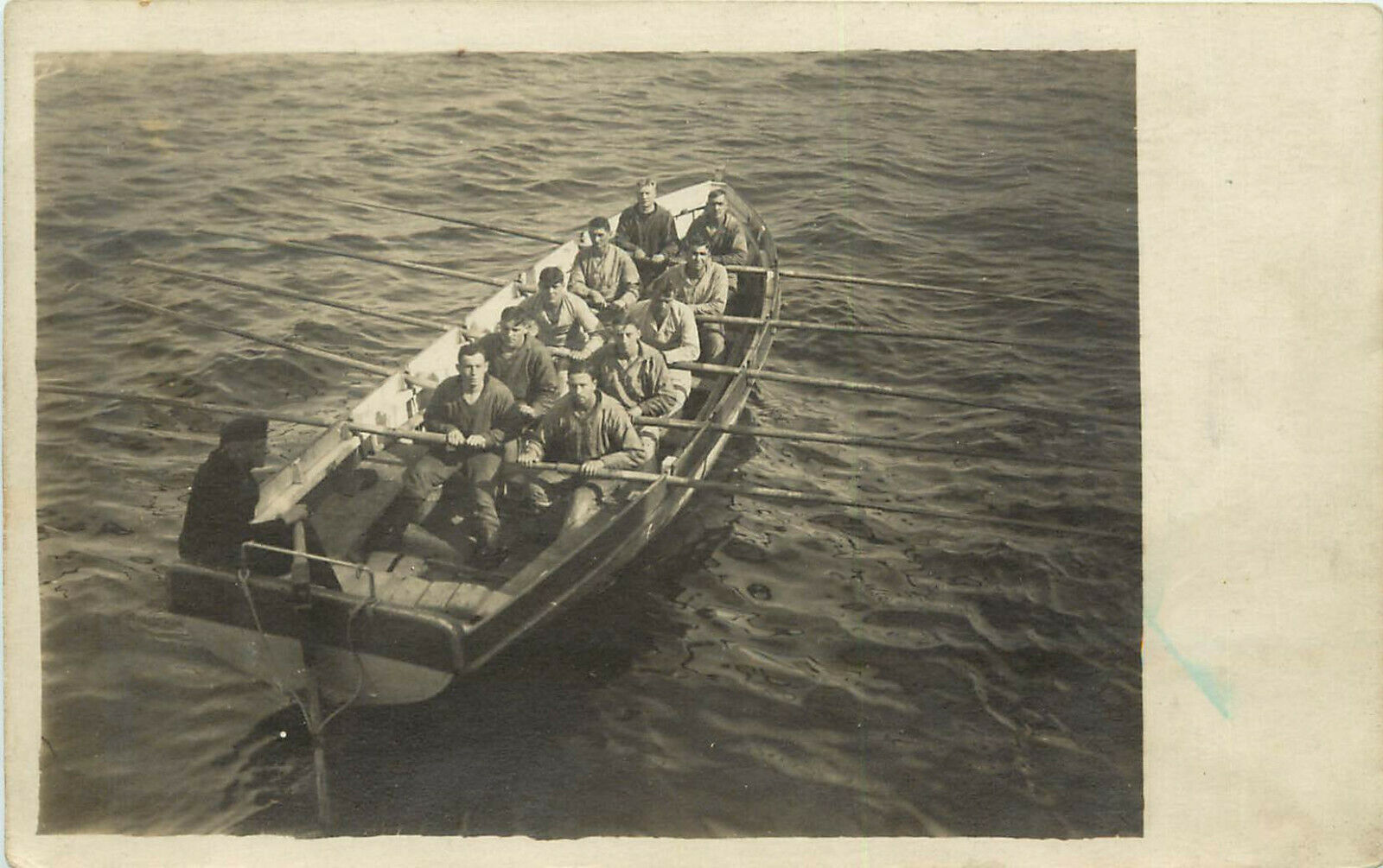 WWI Postcard 10 Sailors Rowing RPPC Troop Transport? German? | Europe ...