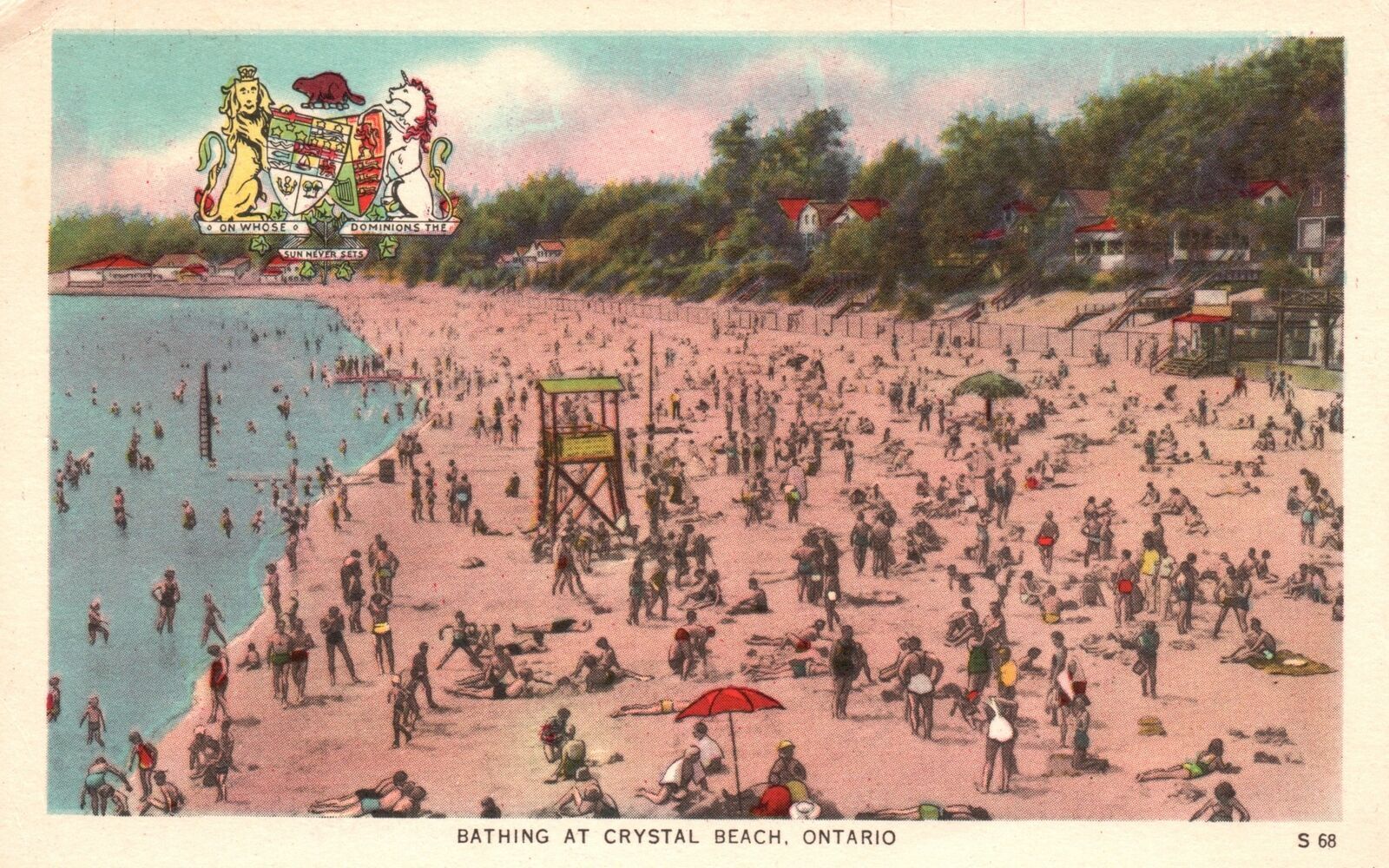 Vintage Postcard 1949 View of Bathing at Crystal Beach Ontario Canada ...