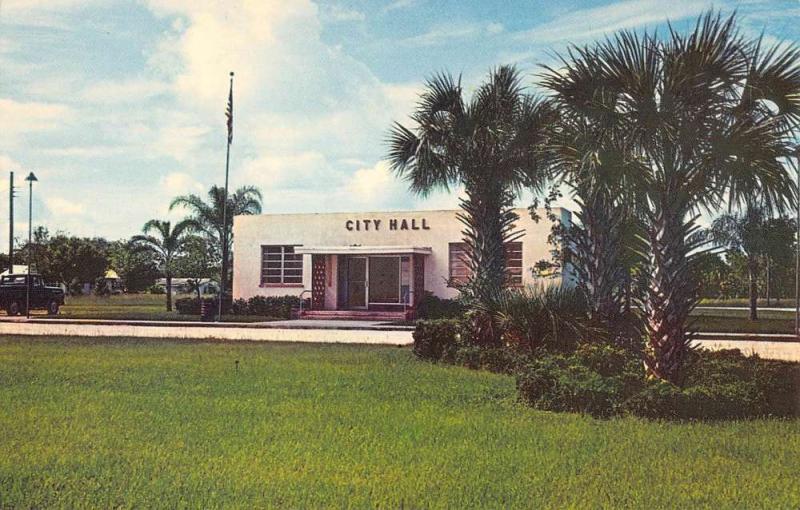 Hendry County Florida Labelle City Hall Street View Vintage Postcard ...