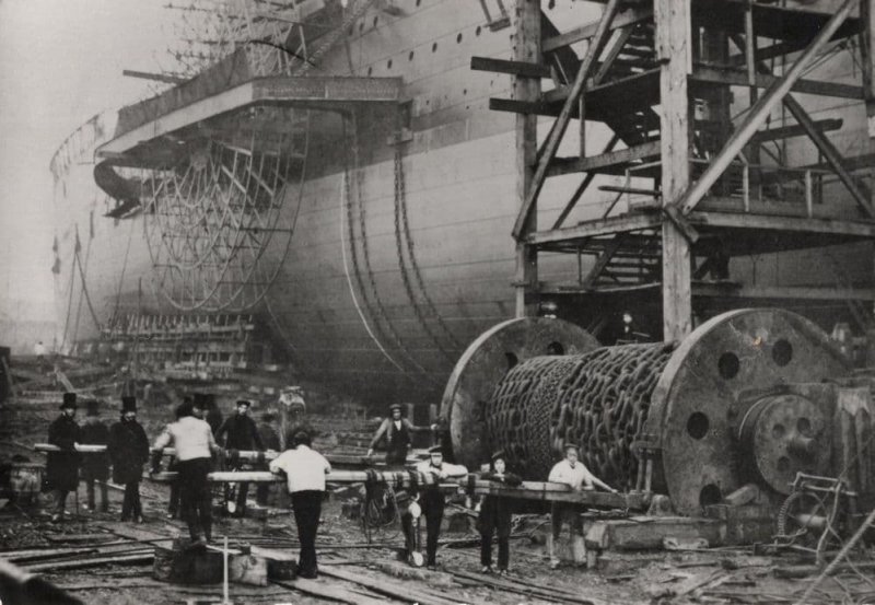 SS Great Eastern Steamship Boat Launch in 1857 Photo Postcard | Topics ...