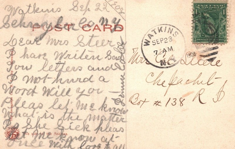 Vintage Postcard 1908 Whirlwind Gorge Watkins Glen New York Rotograph ...