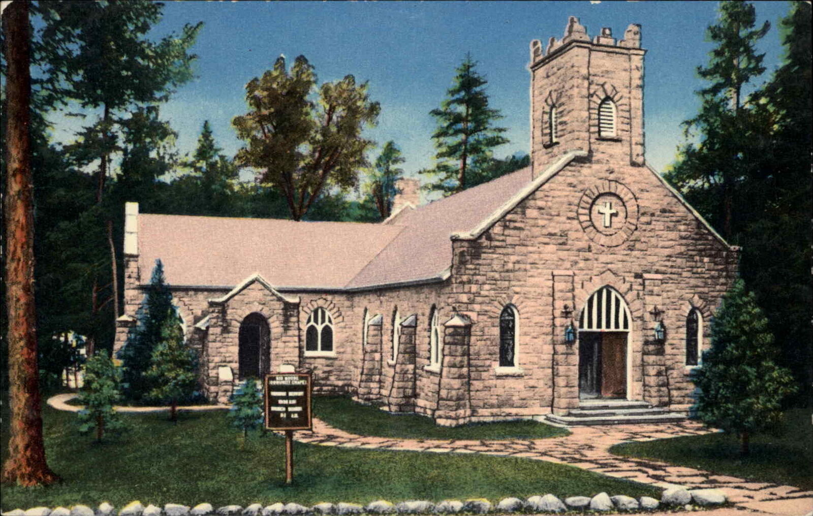 Big Moose New York NY Church c1950s-60s Postcard | United States - New ...