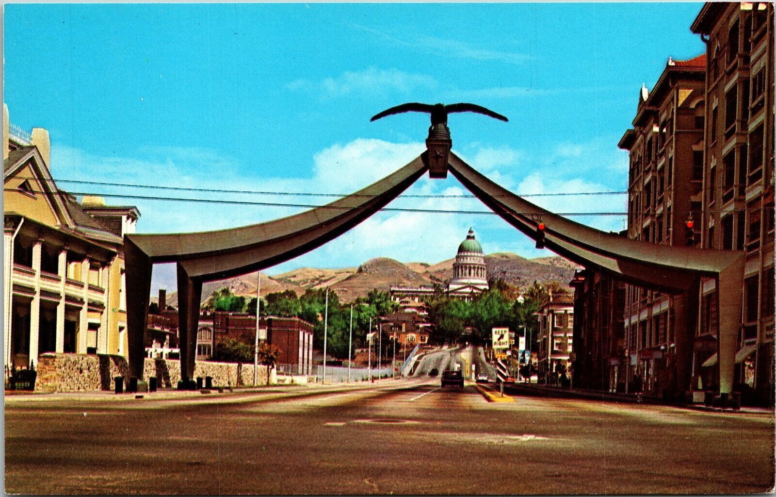 Main Street View Eagle Gate Salt Lake City Utah UT Buildings Postcard ...