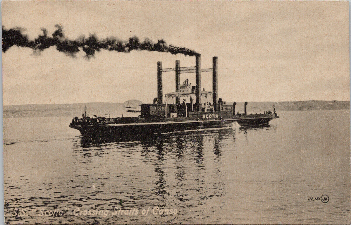 SS 'Scotia' Crossing Straits of Canso NS Ship Unused Valentine Postcard ...