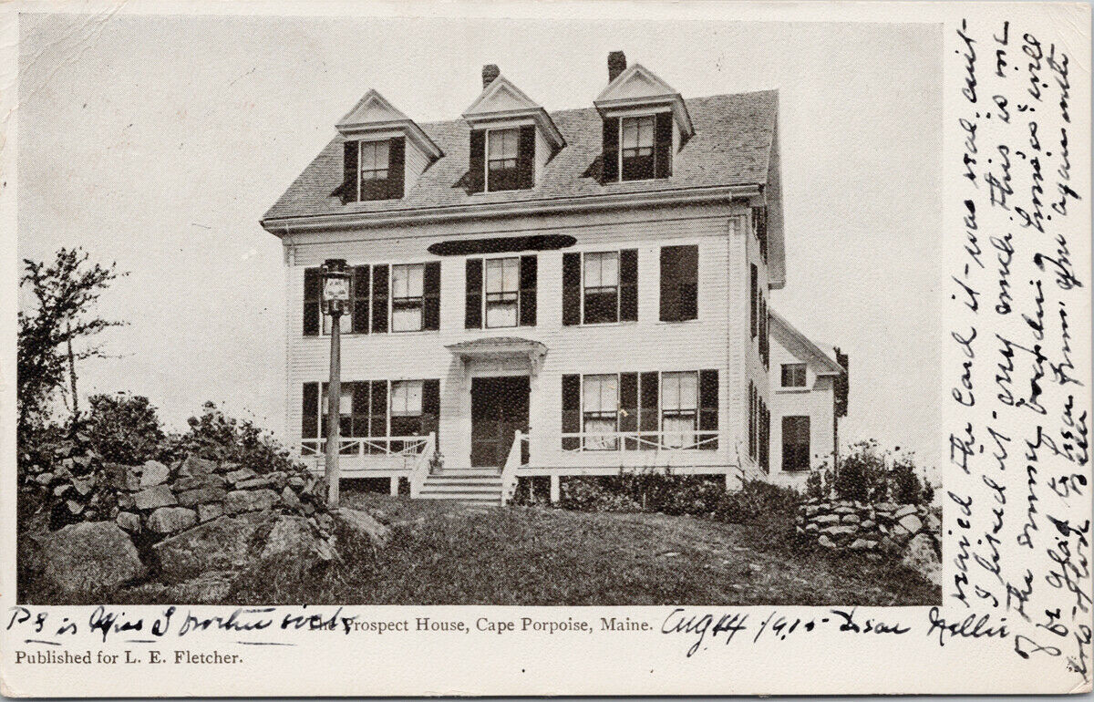 The Prospect House Cape Porpoise Maine ME c1905 L.E. Fletcher Postcard ...