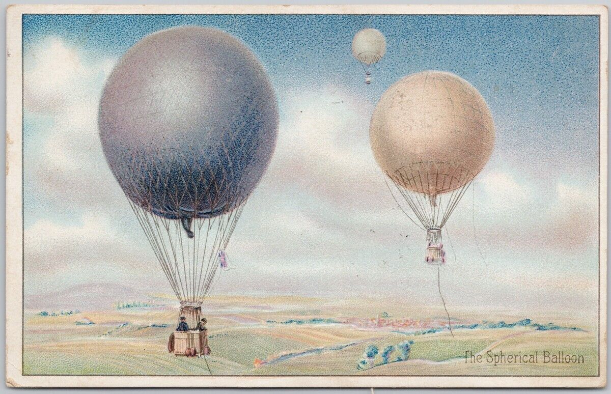 The Spherical Balloon Early Aviation Flight Balloons 1911 Tuck Postcard ...