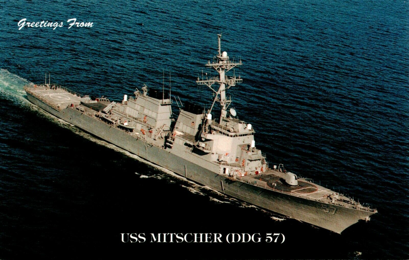 Postcard USS Mitscher DDG-57 Aegis Guided Missile Destroyer | Topics ...