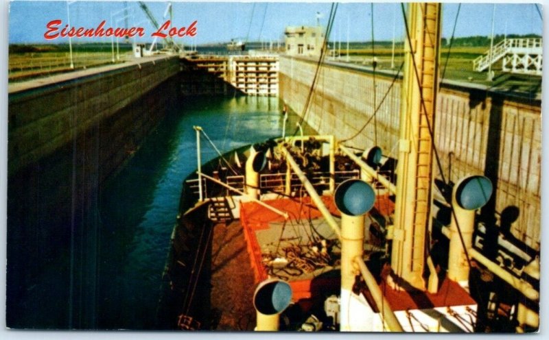 Postcard - Seagoing Boat in Eisenhower Lock, St. Lawrence Seaway - New ...