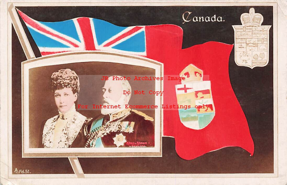 English Royalty, Tinted RPPC, King Edward VII & Queen Alexandra, Canada ...