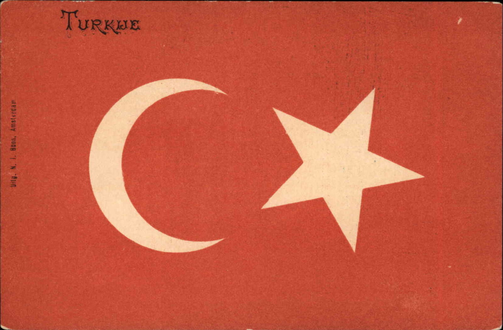 Turkije Turkey Traditional Turkish Flag Pre-1910 Vintage Postcard ...