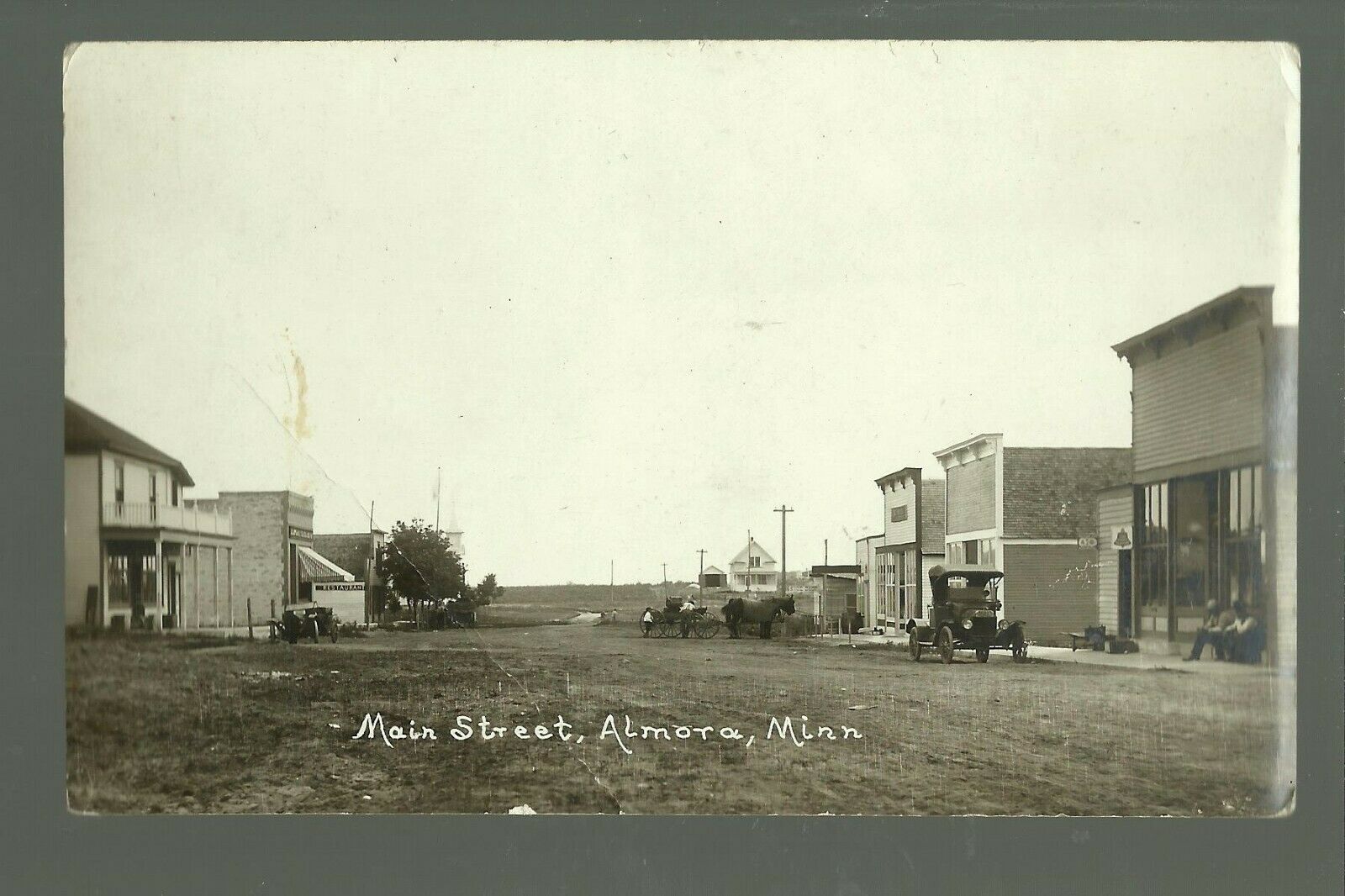Almora MINNESOTA RP c1910 MAIN STREET nr Henning Parkers Prairie GHOST ...