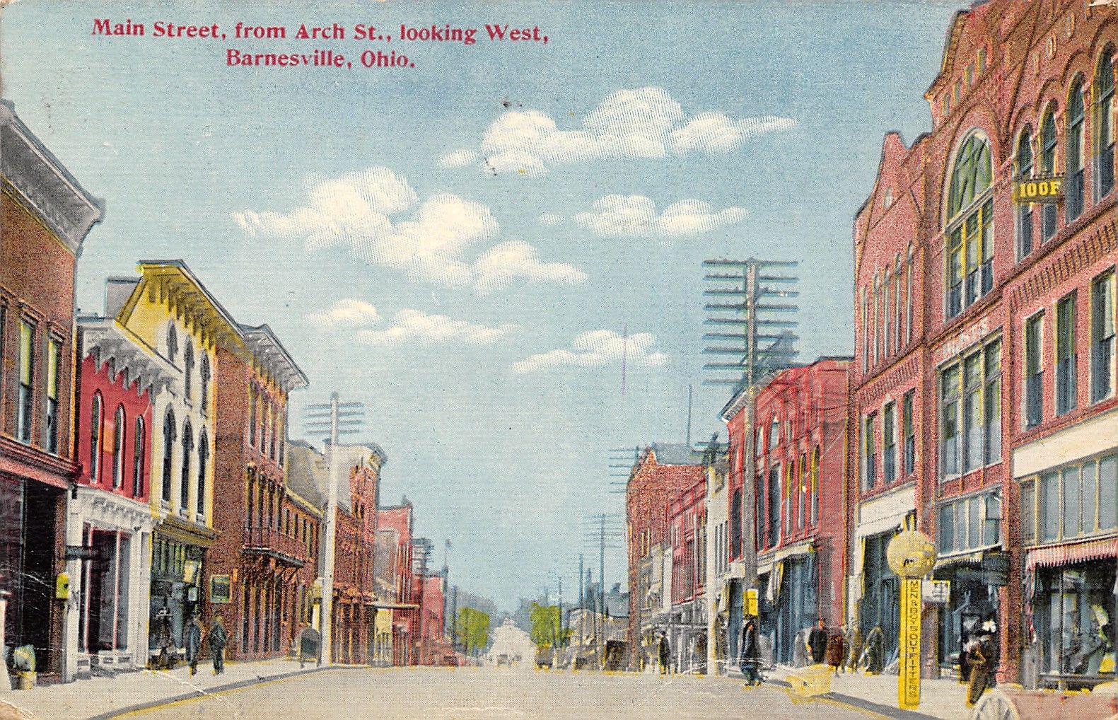 Barnesville OH~Immense IOOF Hall~NICE Men's Outfitters Post Sign~c1910 ...