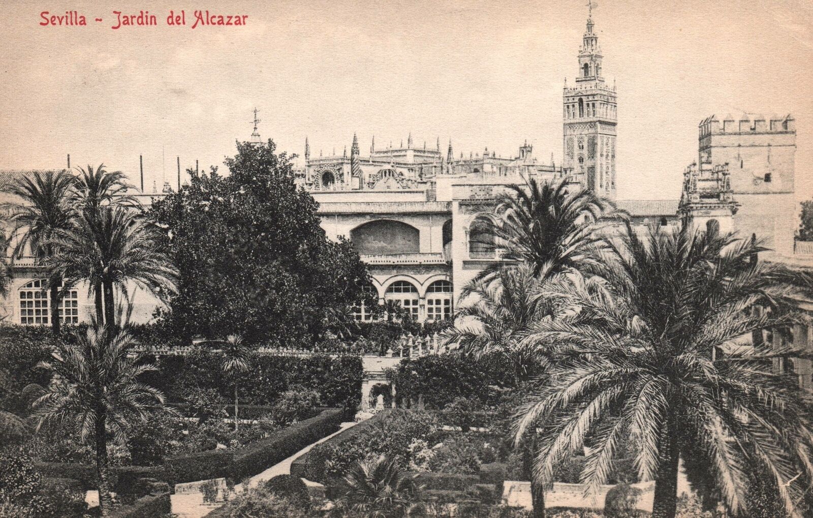 Vintage Postcard the Alcazar Gardens at Seville Spain Classic Period ...