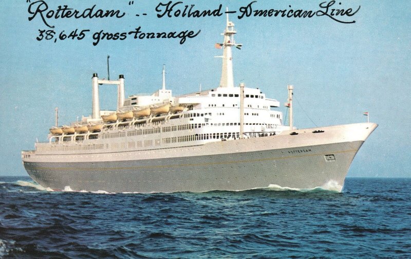Vintage Postcard SS Steamer Ship Rotterdam Cruise Ship Holland To ...