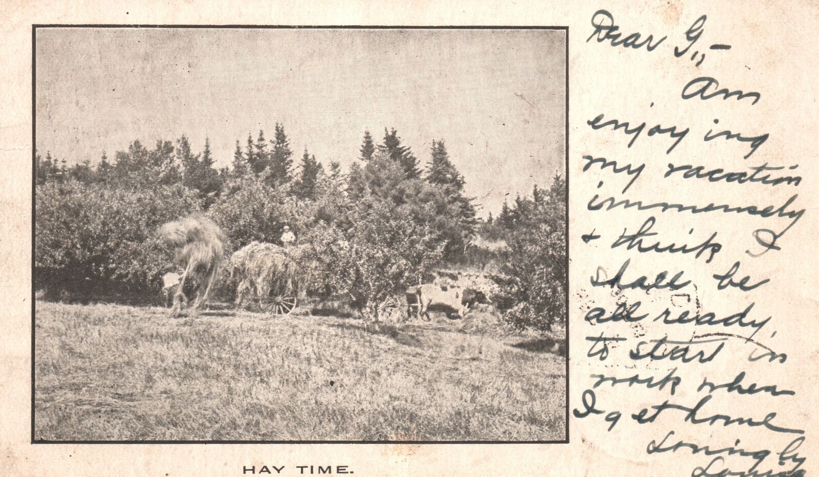 Vintage Postcard 1904 Hay Time Harvesting Manual Farming Scene | Other ...