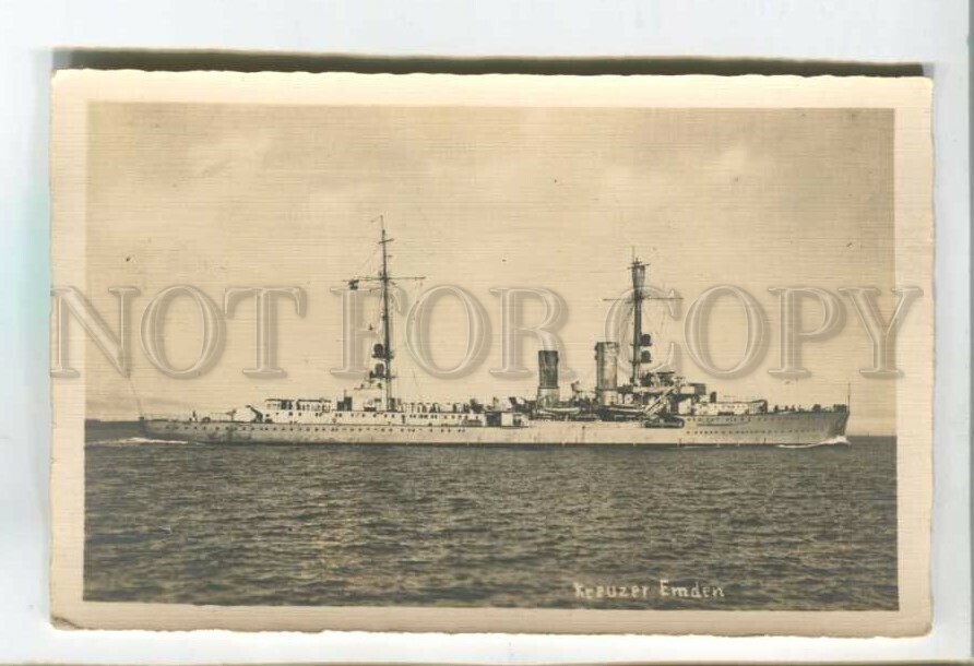 478493 WWI GERMANY Fleet ship Cruiser Emden Vintage photo postcard ...