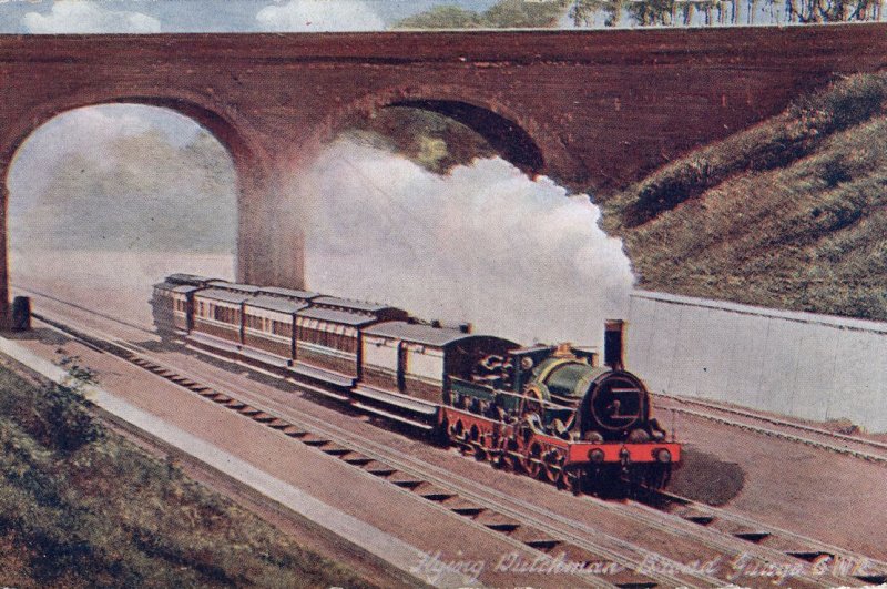 GWR Flying Dutchman Broad Gauge Train Old Postcard | Topics ...