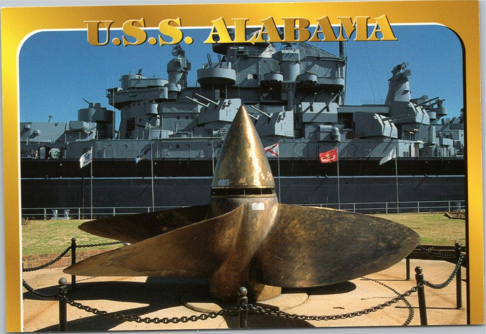postcard Alabama -USS Alabama battleship Ships propeller | United ...