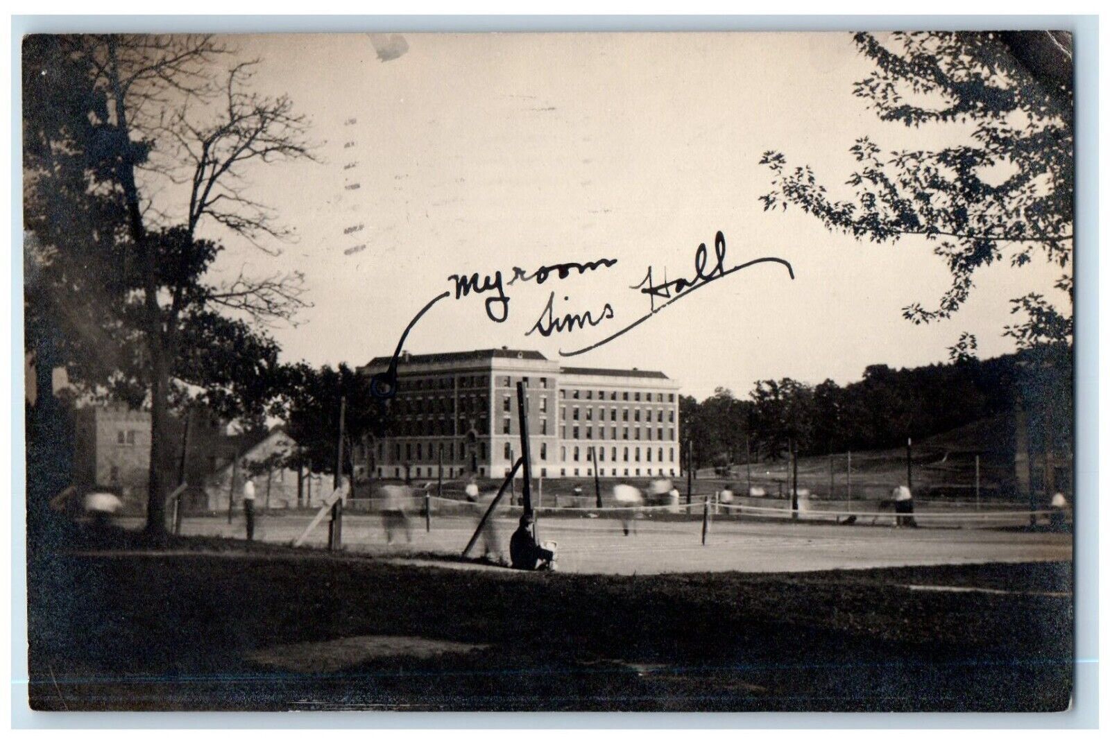1911 Sims Hall Tennis Court View University Of Syracuse NY RPPC Photo ...