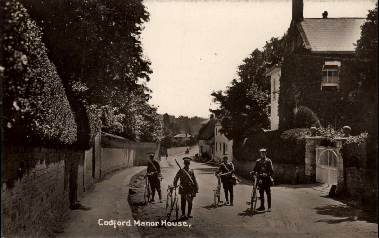Vintage RPPC Codford WILTSHIRE Manor House SOLDIERS ON BICYCLES BIKES | Europe - United Kingdom ...