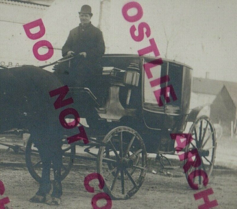RPPC c1910 Horse-Drawn HEARSE Mourners Carriage FUNERAL Death POST ...