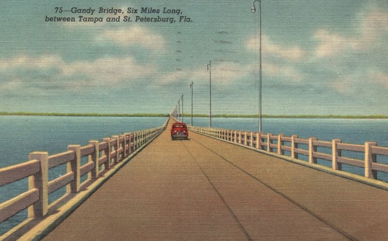 Vintage Postcard 1957 Gandy 6 mile Bridge Between Tampa & St ...