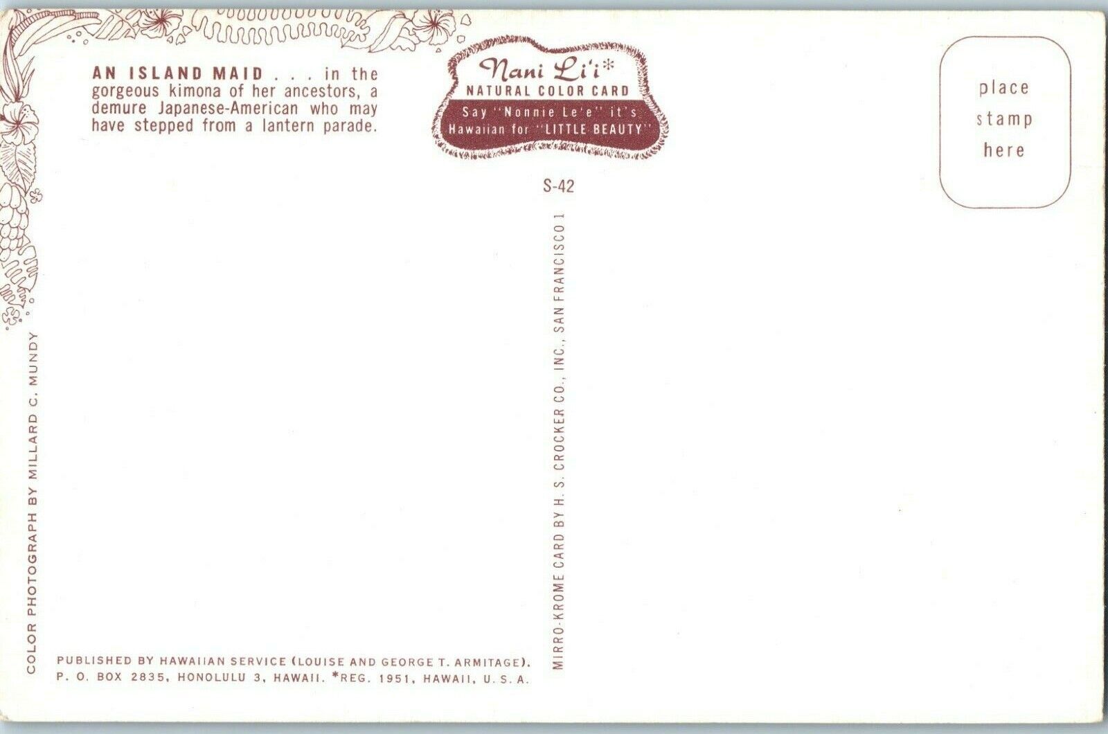 An Island Maid Hawaii Japanese Girl Kimono Lantern Parade Postcard ...