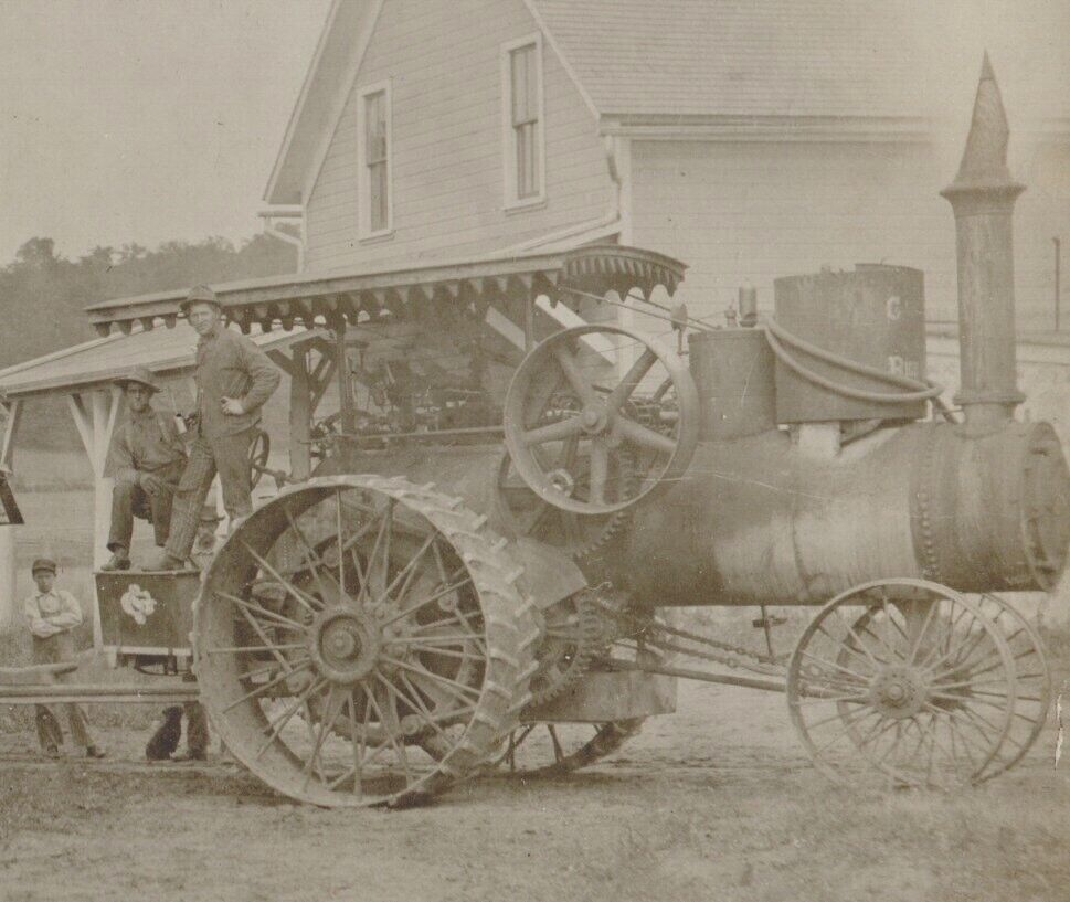 Peoria ILLINOIS rppc 1910 GAAR SCOTT STEAM ENGINE Tractor THRESHER ...