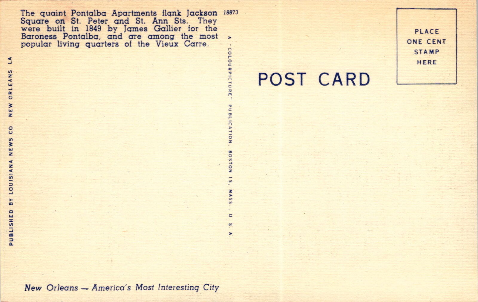 Pontalba Apartment Building, Jackson Square, New Orleans, La, St ...