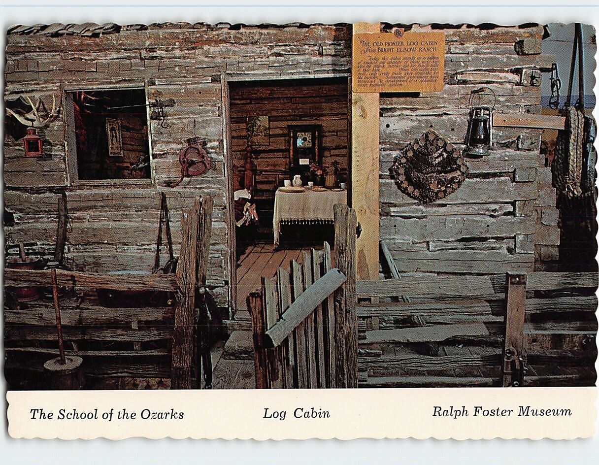 Postcard Log Cabin, Ralph Foster Museum, The School of the Ozarks ...