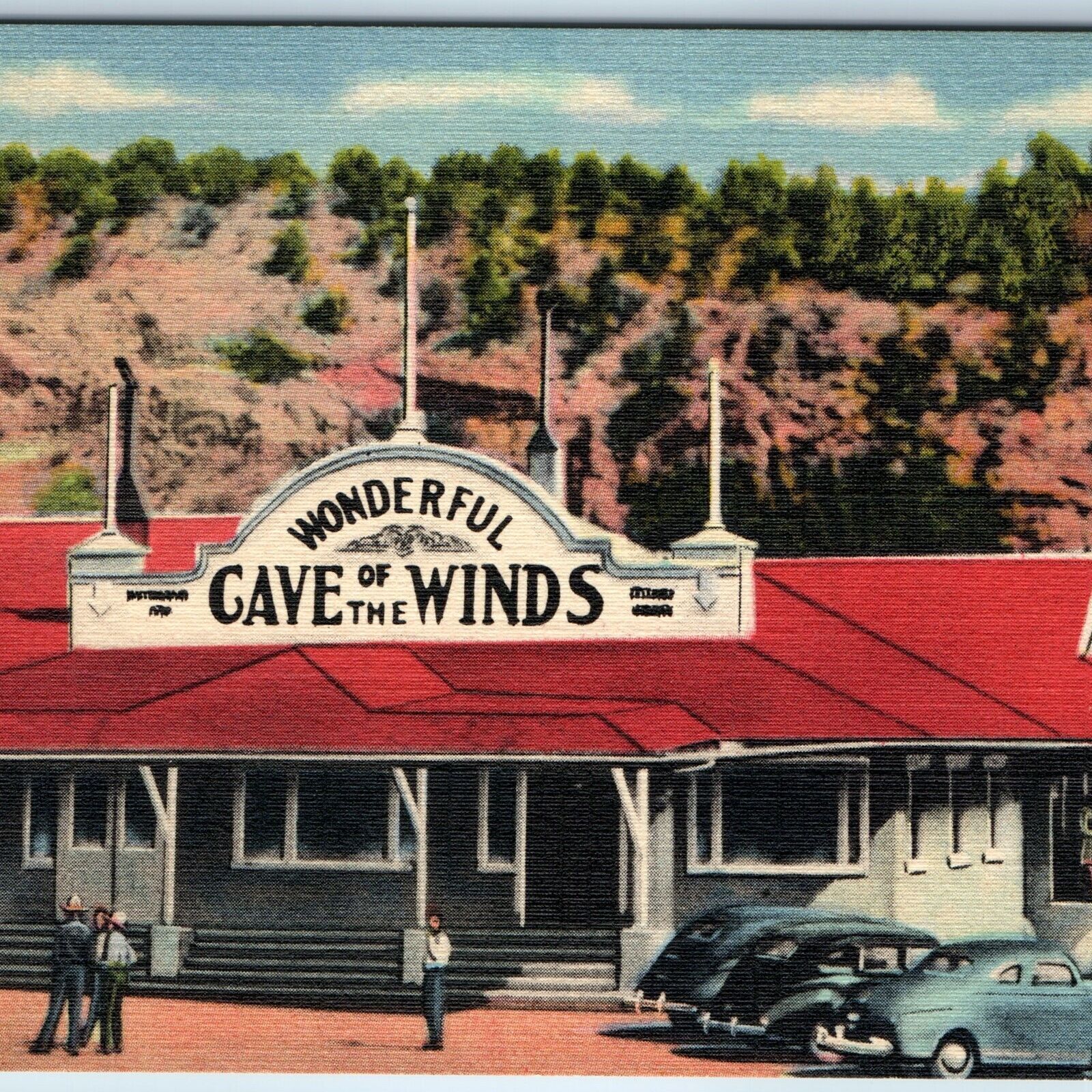 1947 Manitou Springs, CO Entrance Cave of the Winds Tourist Trap Ford ...
